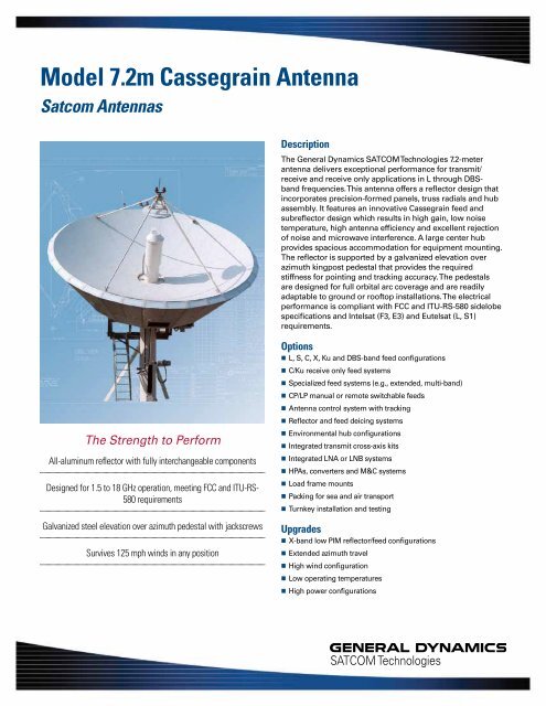 Model 7.2m Cassegrain Antenna - General Dynamics SATCOM ...