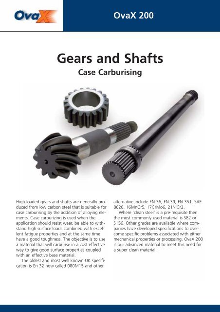 Gears Case Carburising 200 - Smiths Metal Centres