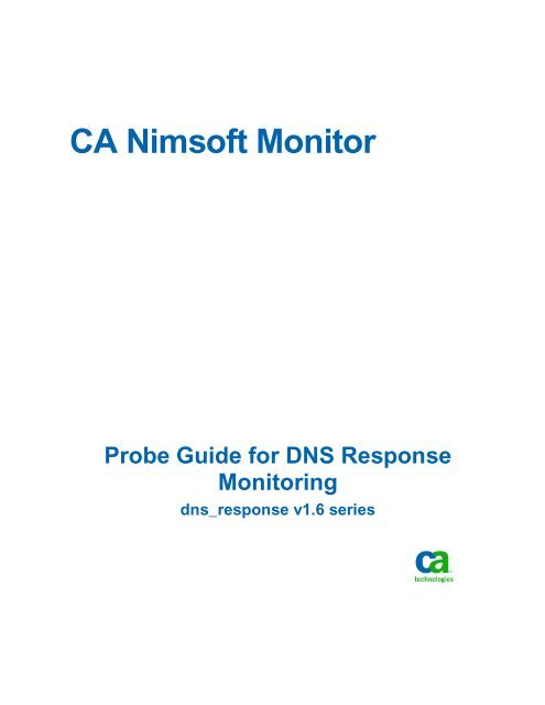 dns_response Node - Docs.nimsoft.com - Nimsoft Monitor