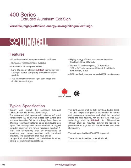 400 Series - Lumacell