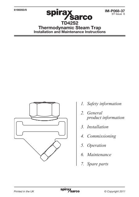 TD42S2 Thermodynamic Steam Trap - Spirax Sarco