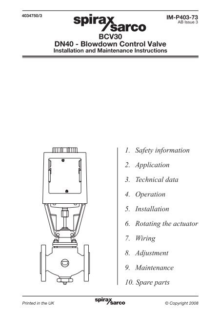 Spirax Sarco Control Valve Catalogue - Catalog Library