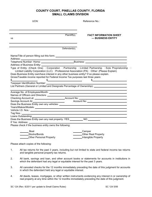 fact information sheet for businesses - Clerk of the Circuit Court