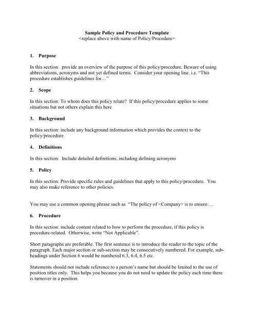Sample Procedure Document Classles Democracy