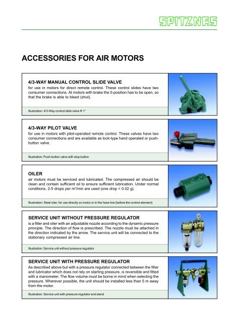 ACCESSORIES FOR AIR MOTORS - Spitznas