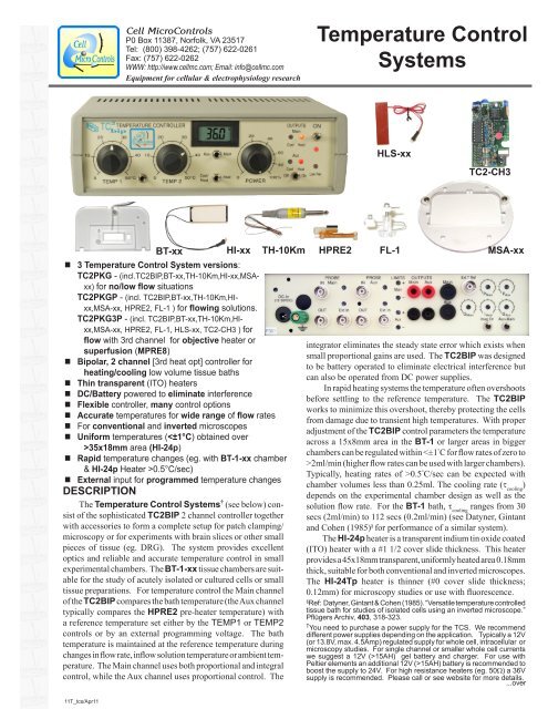 Temperature Control Systems - Cell MicroControls