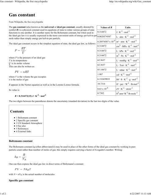 Gas constant - Wikipedia, the free encyclopedia