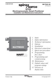 SP400 Electropneumatic Smart Positioner - Spirax Sarco