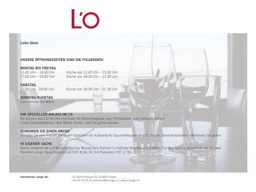 Speisekarte D - L'O Horgen
