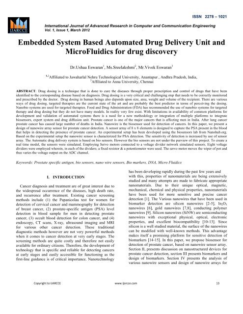 Embedded System Based Automated Drug Delivery ... - Ijarcce.com