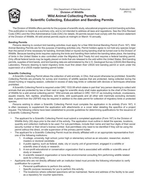 Wild Animal Permits - Ohio Department of Natural Resources