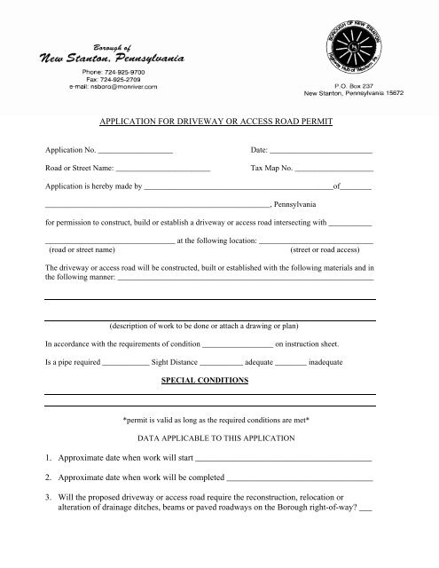 Road Permit Application Fill Online, Printable, Fillable,, 53% OFF