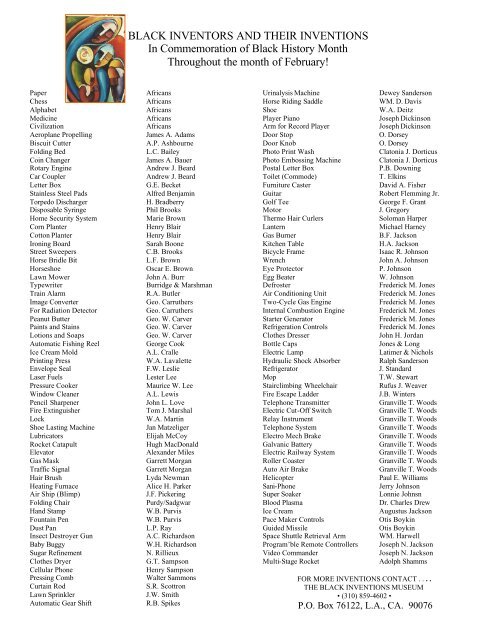 black inventors and their inventions - City of Inglewood black inventors and their inventions - City of Inglewood