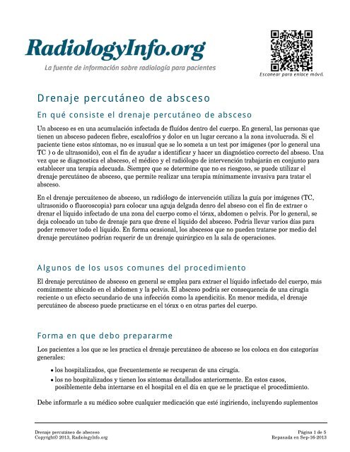 Drenaje percutÃ¡neo de absceso - RadiologyInfo