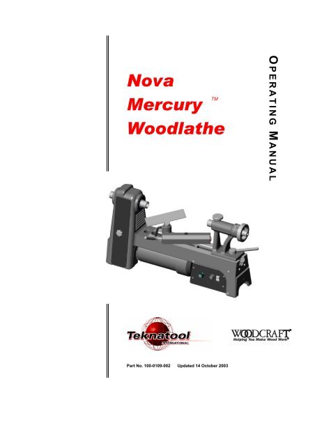 ADDITIONAL SAFETY RULES FOR WOODLATHES - Teknatool