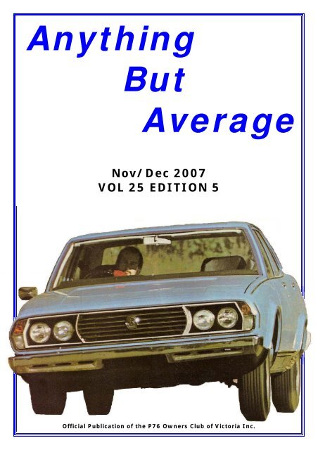 Anything But Average - Leyland P76 Club of Victoria