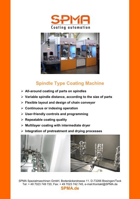 SPMA.de Spindle Type Coating Machine