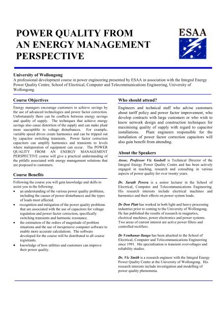 power quality from an energy management perspective