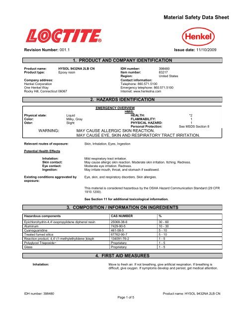 Material Safety Data Sheet - Scott Technical Sales Company
