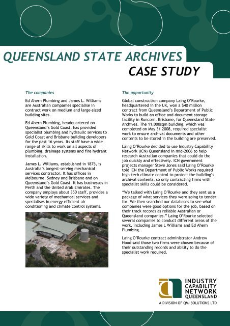 QUEENSLAND STATE ARCHIVES CASE STUDY