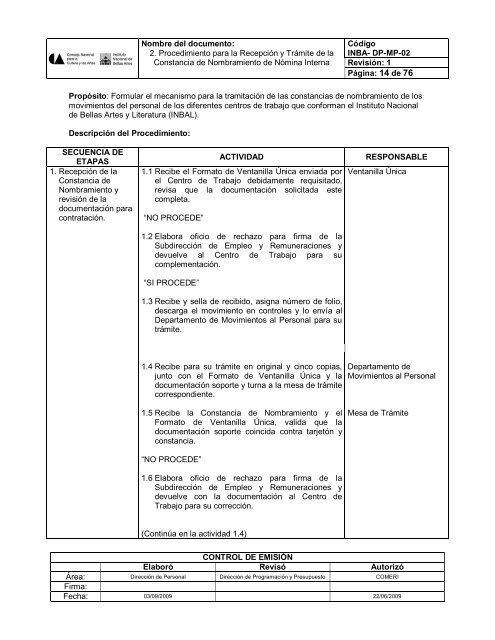 Procedimiento para la recepción y trámite de la constancia de ... Procedimiento para la recepción y trámite de la constancia de ...