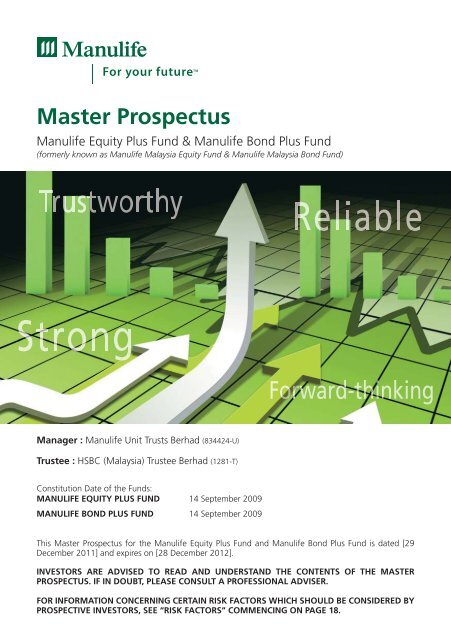 Master Prospectus - Manulife Insurance Berhad