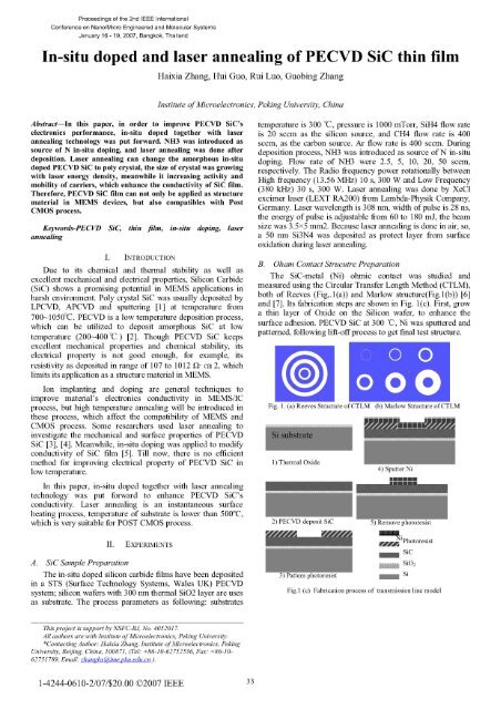 In-situ doped and laser annealing of PECVD SiC thin filnm