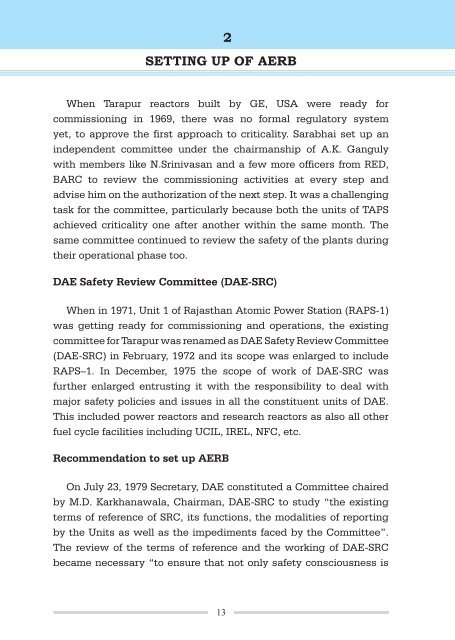 2 SETTING UP OF AERB - Atomic Energy Regulatory Board