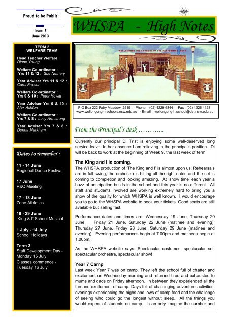 WHSPA - High Notes - Wollongong High School of the Performing Arts