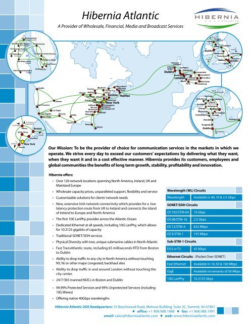 Hibernia Atlantic - Hibernia Networks