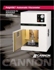 Viscosity Standards Insert - Cannon Instrument Company