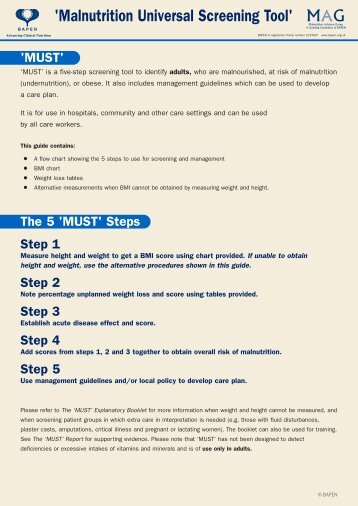 Step 1 – BMI score (& B