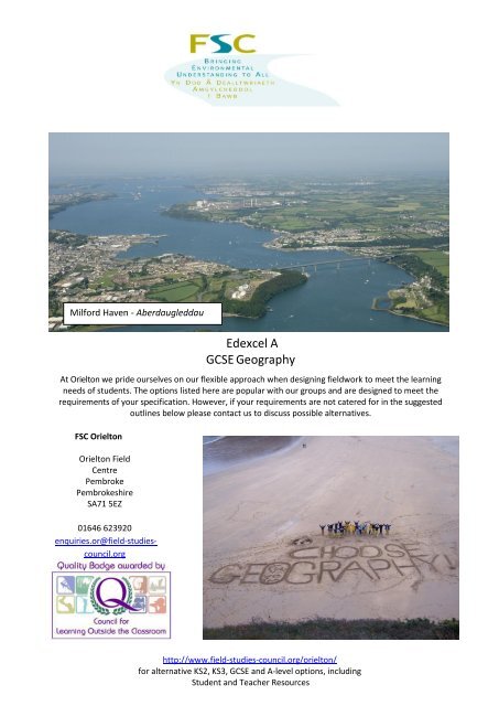 GCSE Edexcel A Geography fieldwork - Field Studies Council