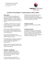 Pre-Installation Checklist - Firewall Systems