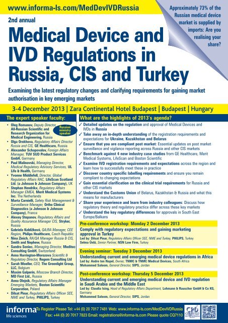 Medical Device and IVD Regulations in Russia, CIS and Turkey