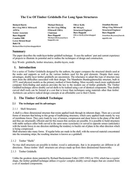 The Use Of Timber Gridshells For Long Span Engineered Wood