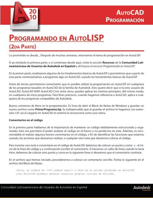 AUTOLISP - Autodesk International Communities