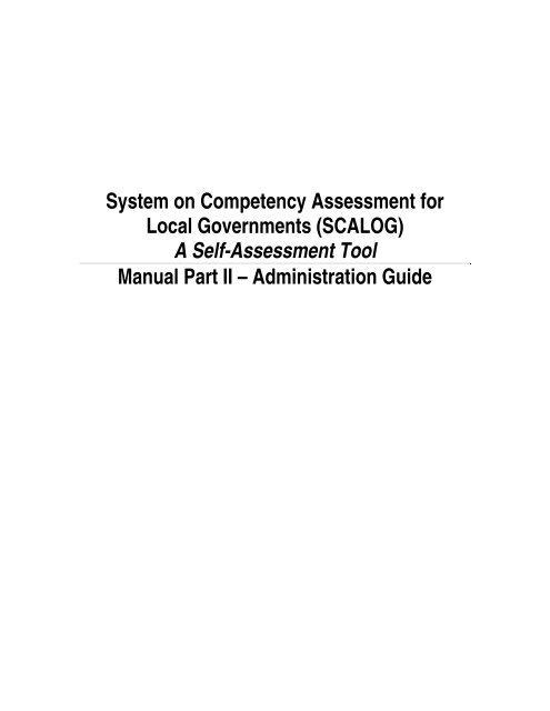 LGU Organizational Competency Assessment Tool - LGRC DILG 10