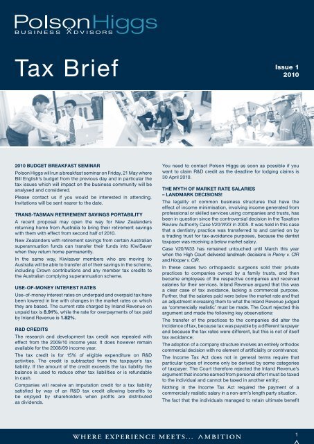 Tax Brief - Polson Higgs