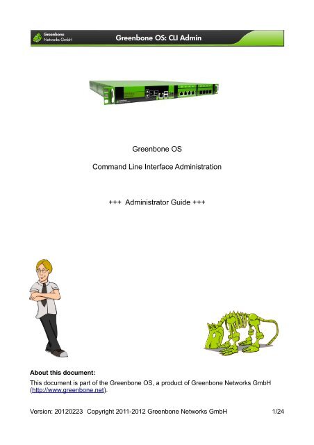 Greenbone OS: CLI Admin Greenbone OS Command Line Interface ...