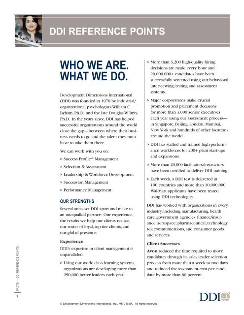 DDI Reference Points