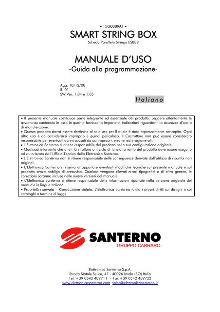 SMART STRING BOX MANUALE D'USO - Santerno