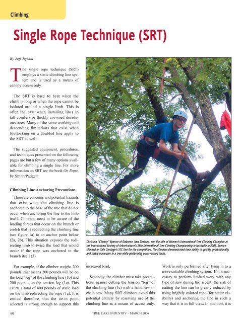 Single Rope Technique (SRT) - TreeStuff.com