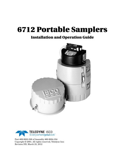 6712 Portable Sampler User Manual - Isco