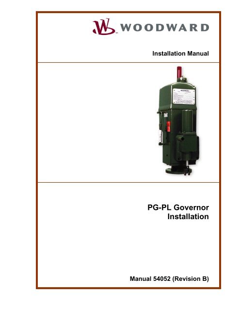 PG-PL Governor Installation