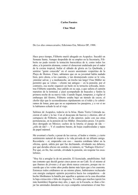 Carlos Fuentes-Chac Mool