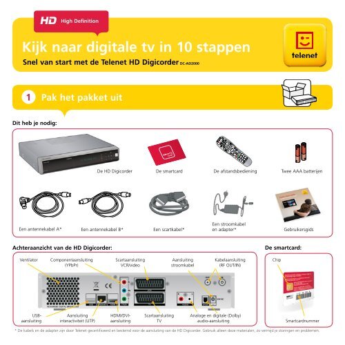 Installatiegids HD Digicorder DC-AD2000 - Klantenservice - Telenet
