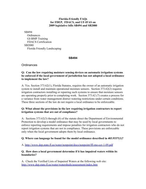 FAQs - Florida-Friendly Landscapingâ ¢ Program