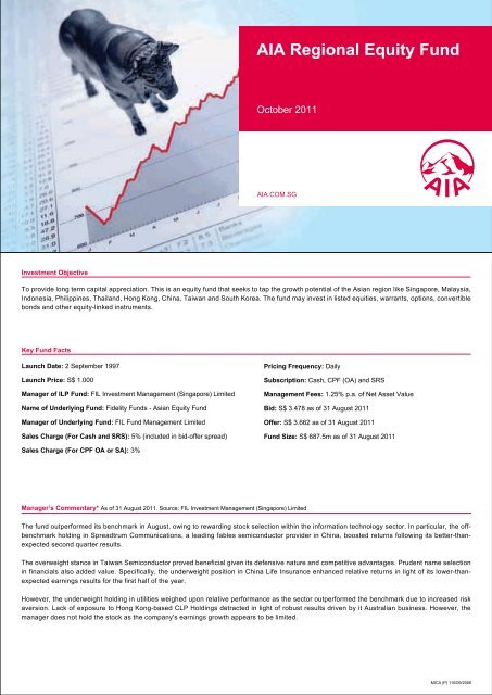 AIA Regional Equity Fund - AIA Singapore