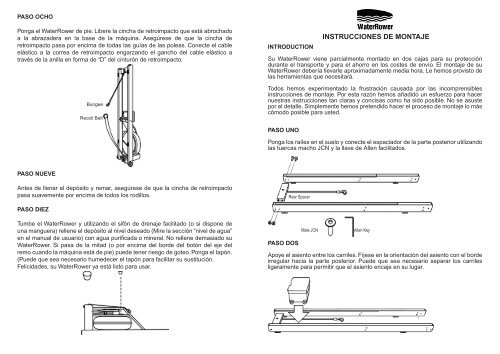 Manual de Ensamblaje- Madera - Waterrower.biz
